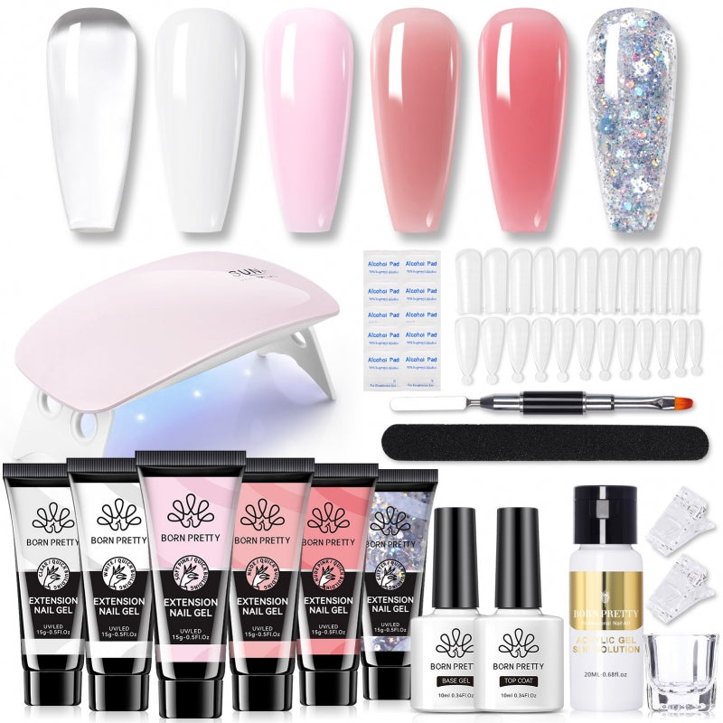 18PC 6-Colour PolyGel Kit by BORN PRETTY – PolyGel Nails UK