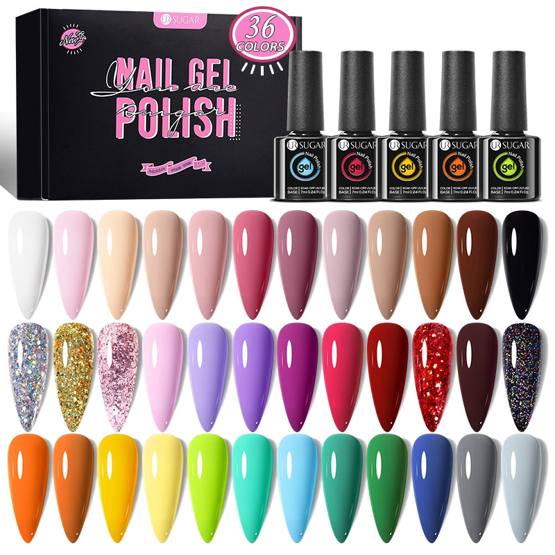 "Vibrant Colors" 36-Colour Gel Polish Set – PolyGel Nails UK