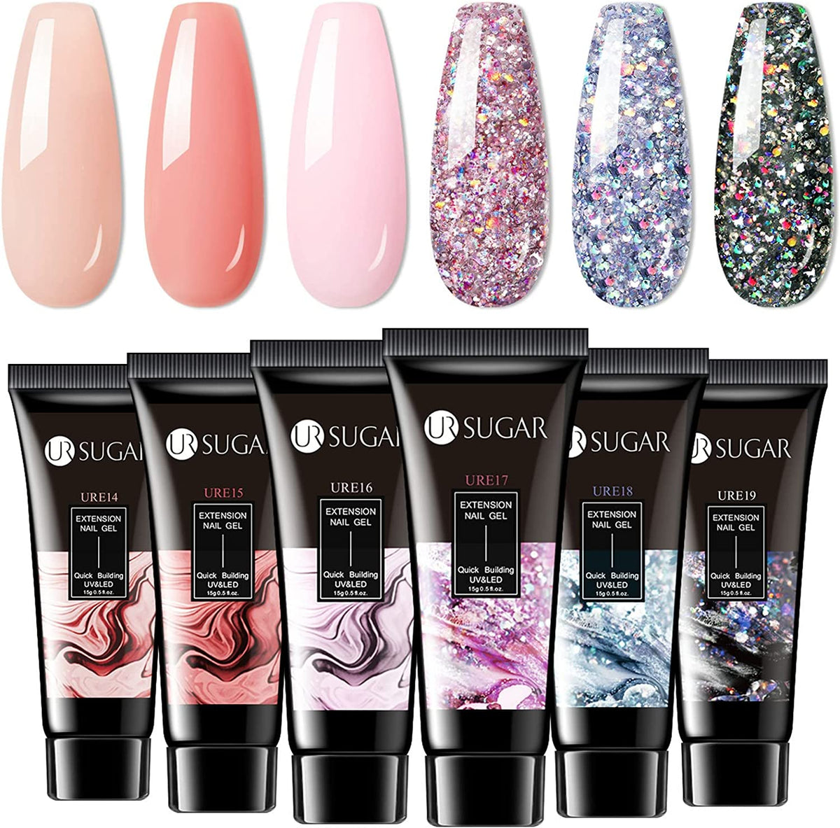 “Coral’s Reef” PolyGel Set (6-Colour) by UR SUGAR – PolyGel Nails UK